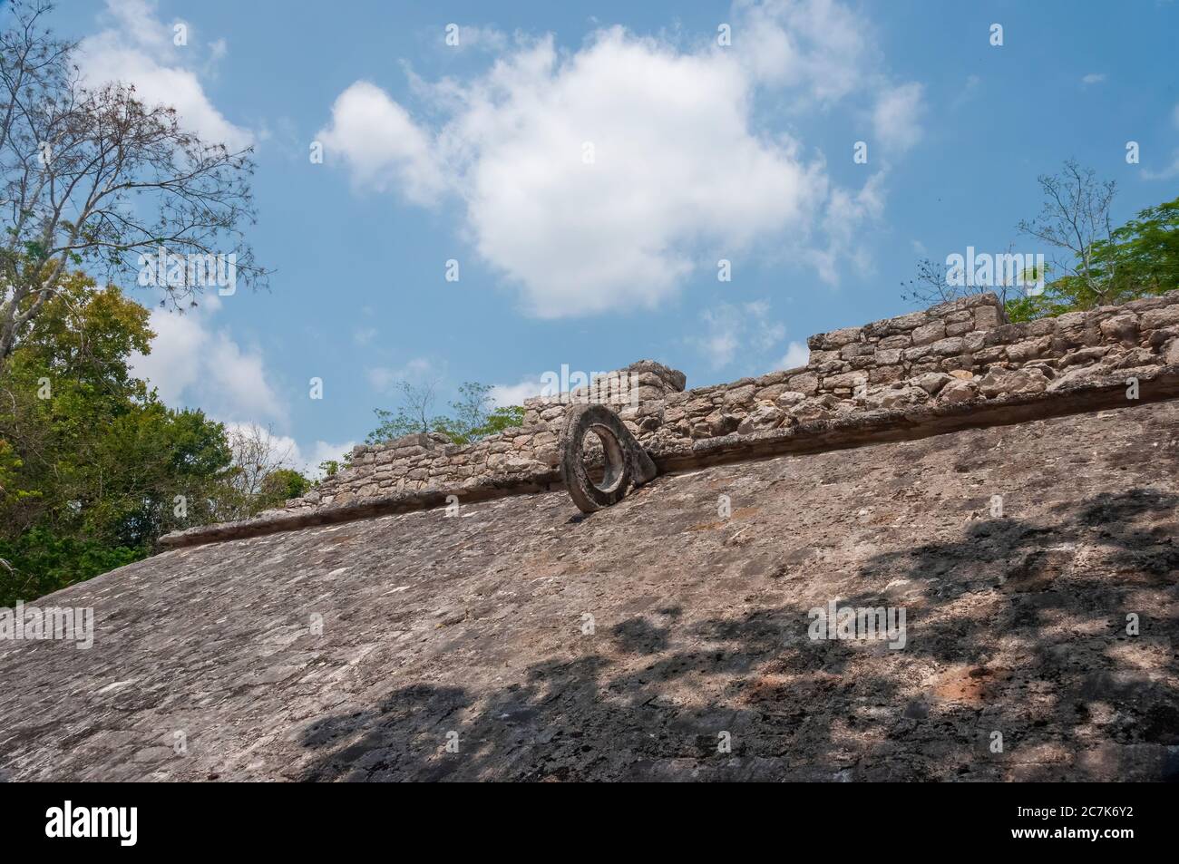 Detail of the Mayan ballgame court at Coba, Mexico Stock Photo - Alamy