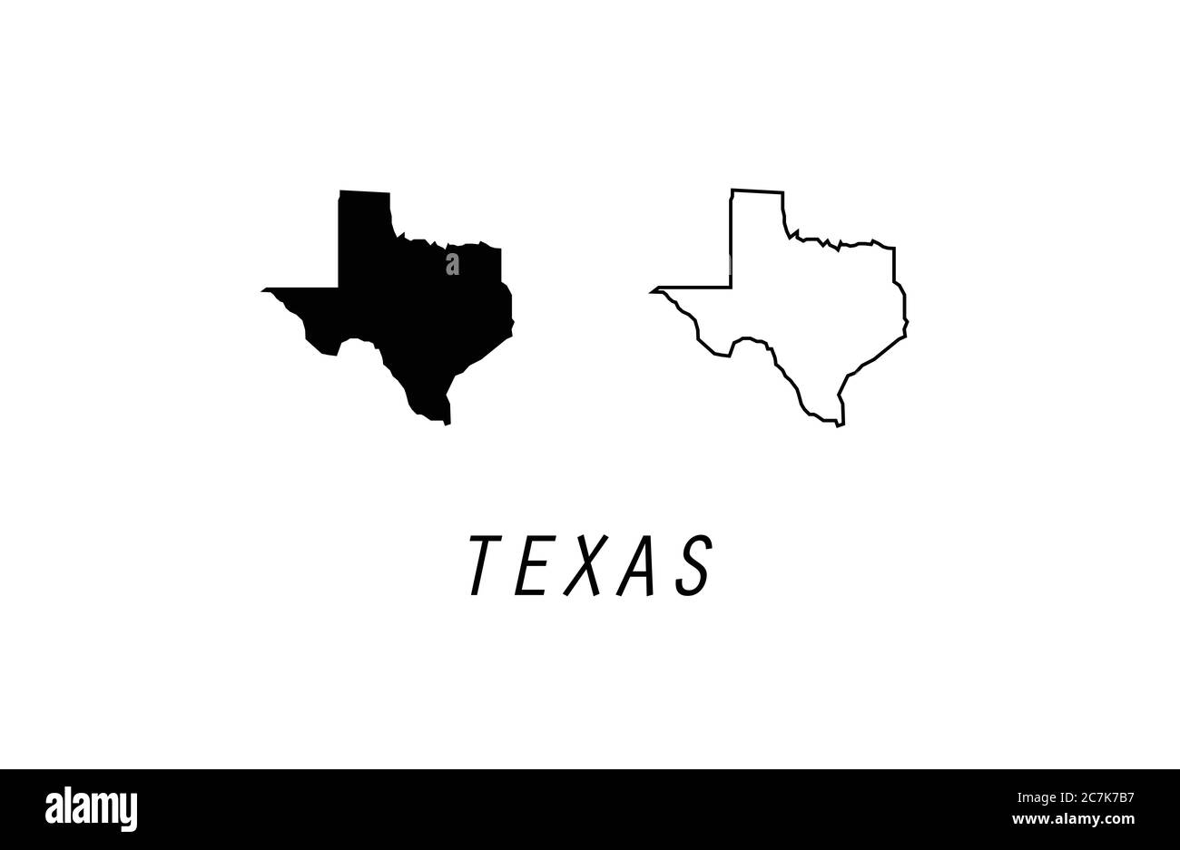 Texas map outline state vector illustration Stock Vector Image & Art ...