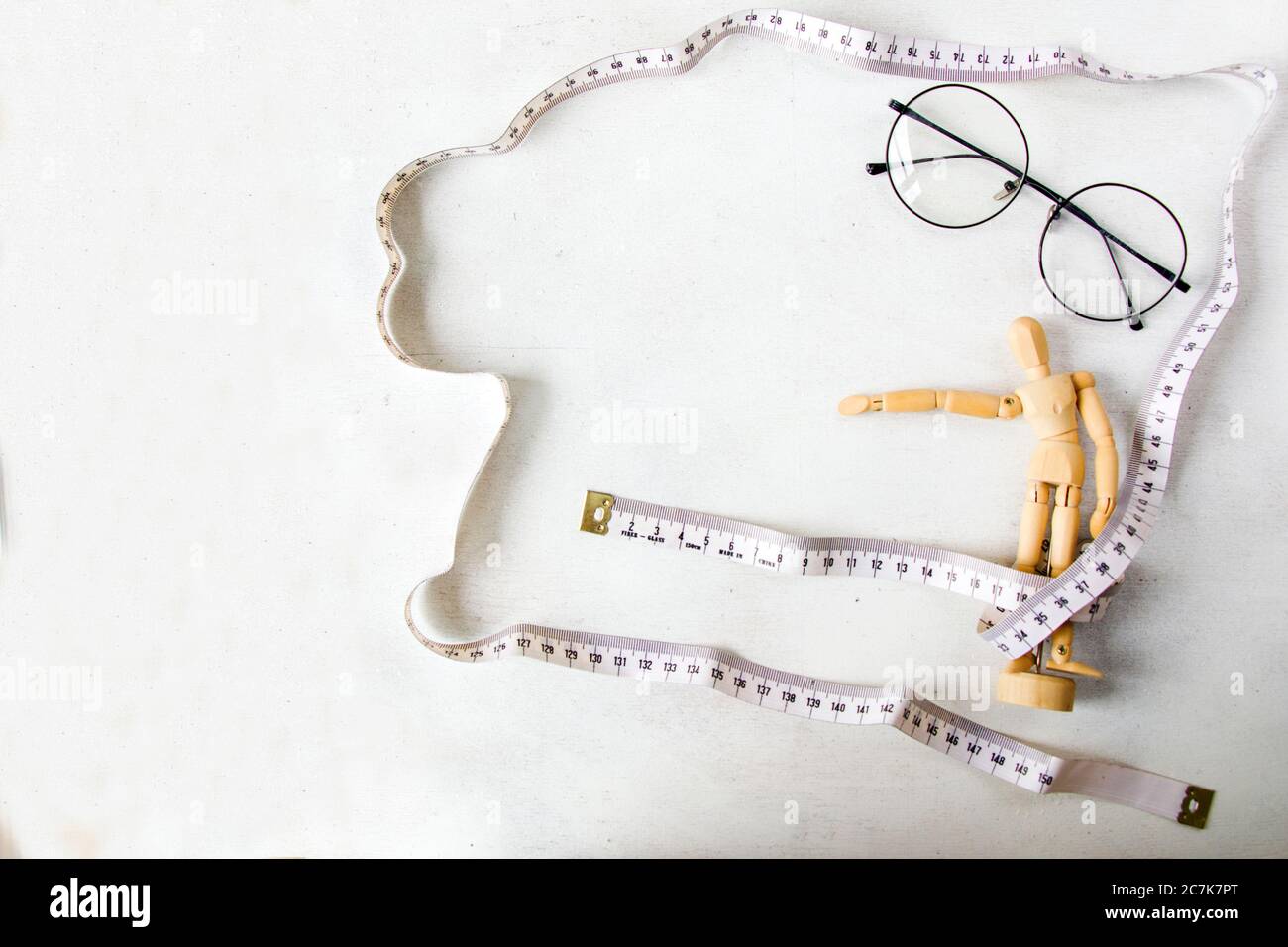 sew set, sew things on the white background. measuring and glass ...