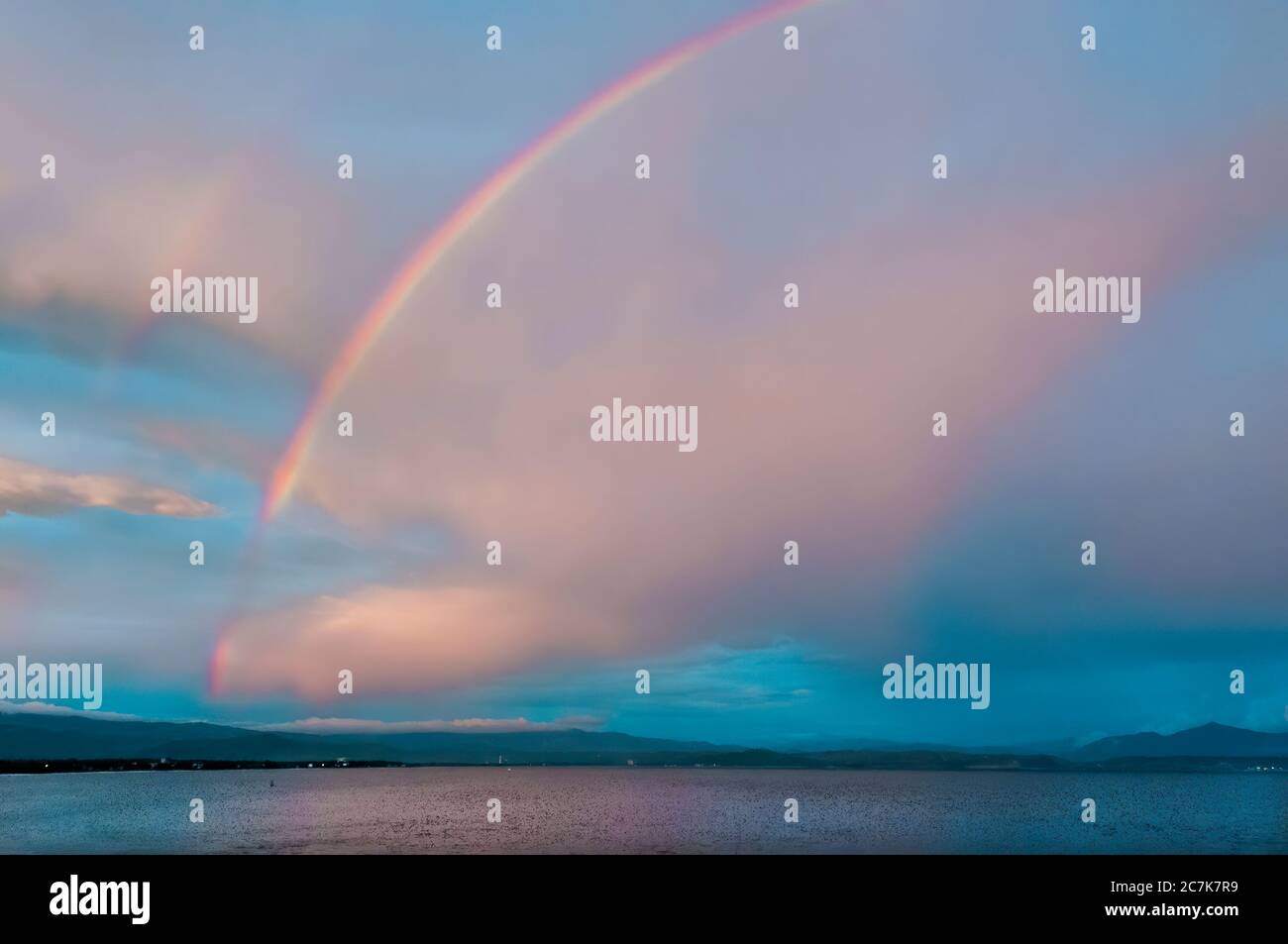 Rainbow over the ocean in Puntarenas, Costa Rica Stock Photo - Alamy