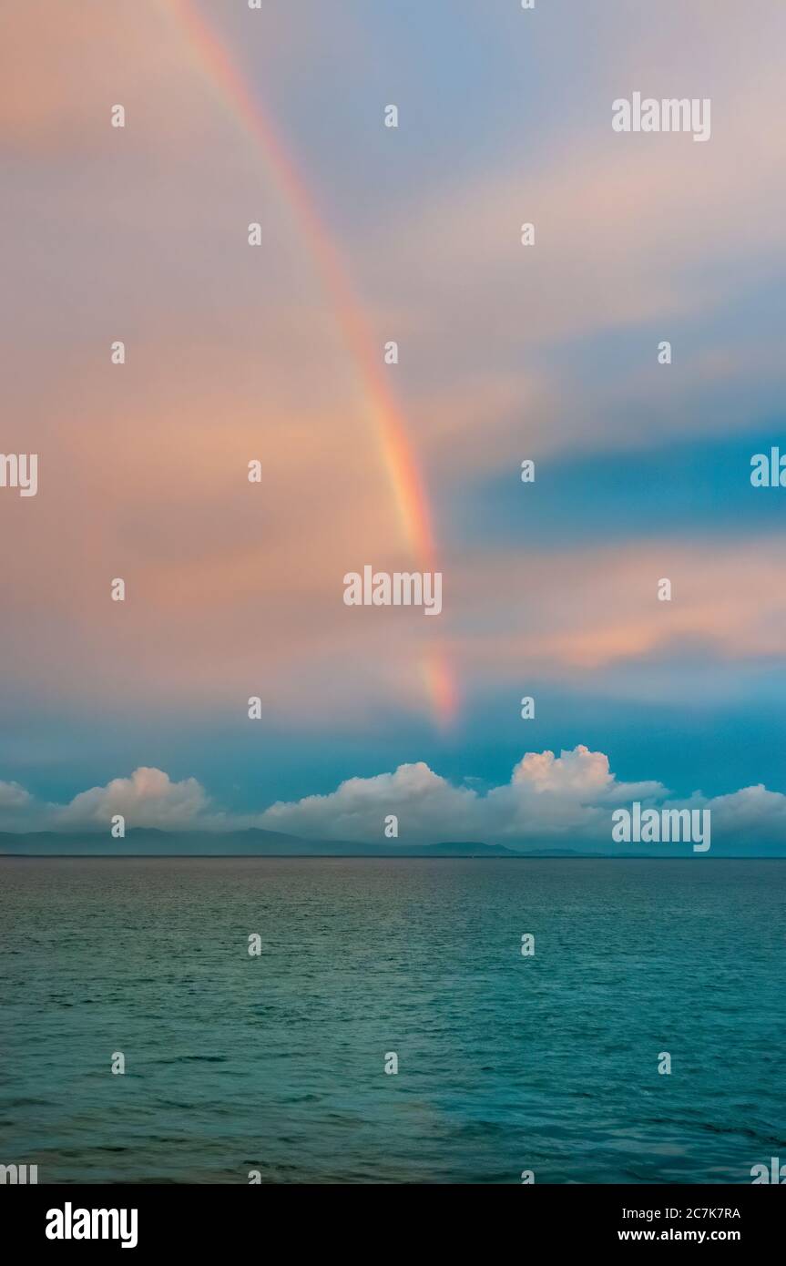 Rainbow over the ocean in Puntarenas, Costa Rica Stock Photo - Alamy