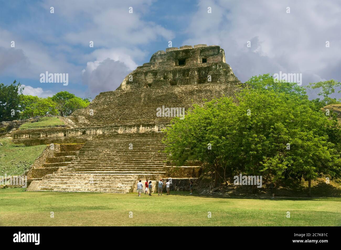 Cayo, Belize - May 14, 2011: The Mayan ruins of Xunantunich near the ...