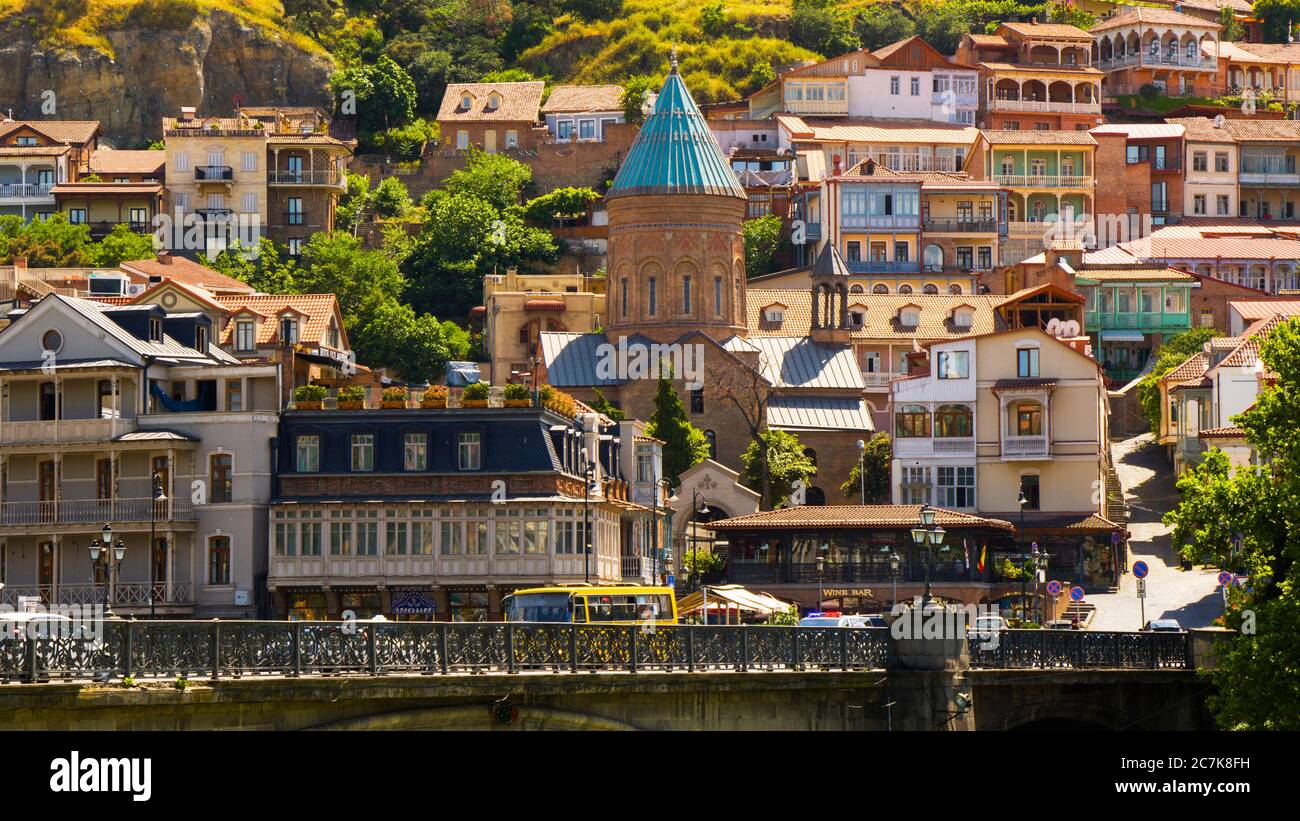 Old town and city center of Tbilisi, Georgia. Famous places and ...