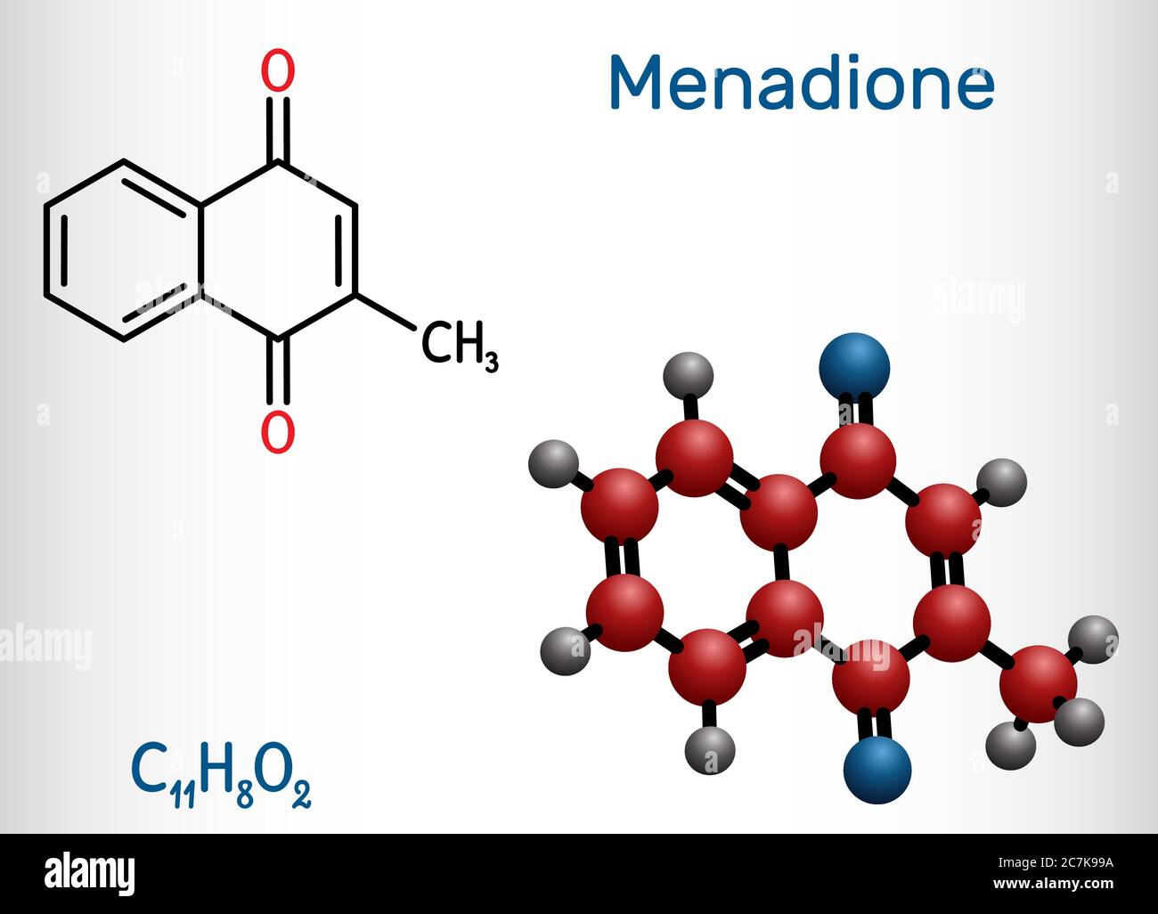 Menadione, menaphthone, provitamin molecule. It is called vitamin K3 ...
