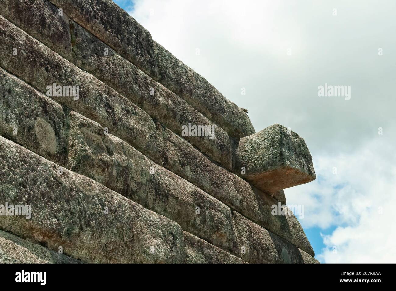 Machu Picchu, Peru - October 20, 2008: Detail of the contruction ...