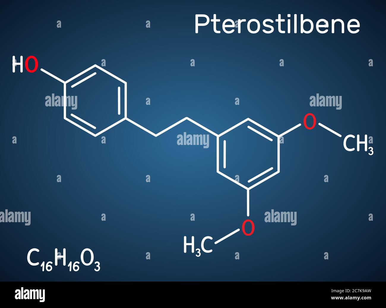 Pterostilbene, stilbenoid molecule. It has a role as metabolite ...