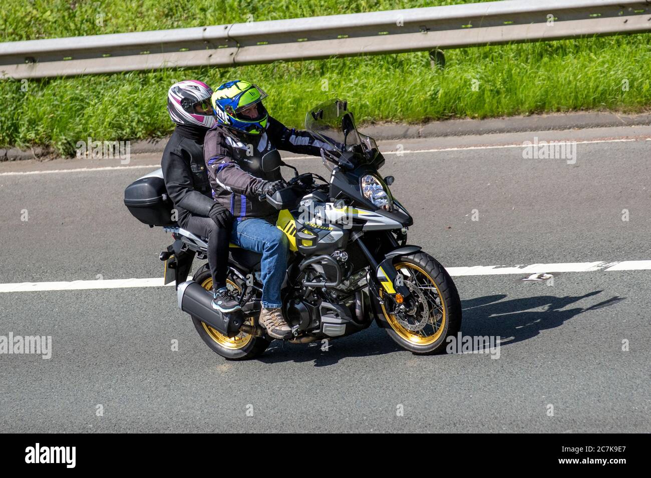 Suzuki V-Strom 1000; Motorbike rider; two-wheeled transport, motorcycles, vehicle, roads ...