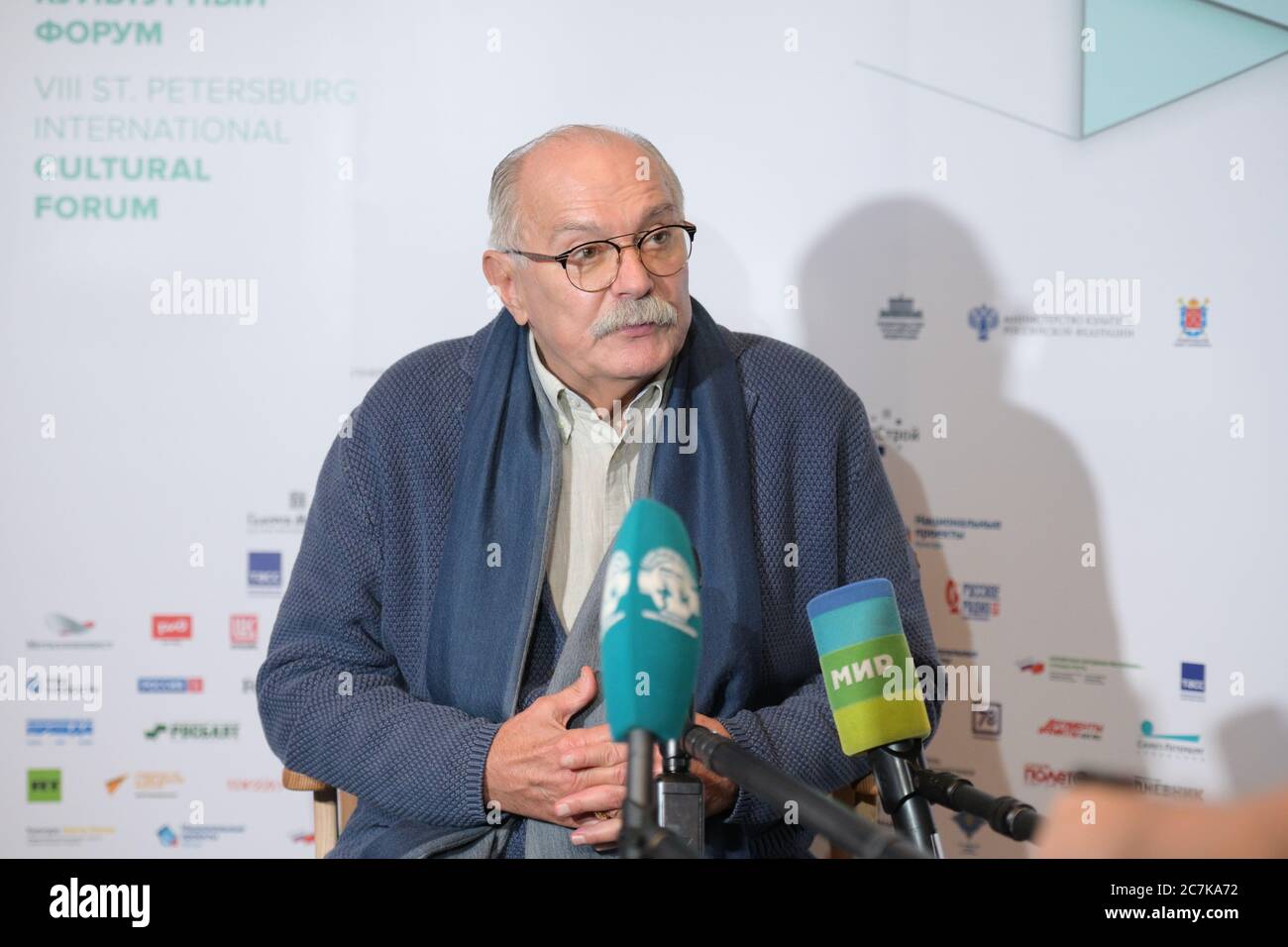 Russian film director and actor Nikita Mikhalkov holds the master class ...