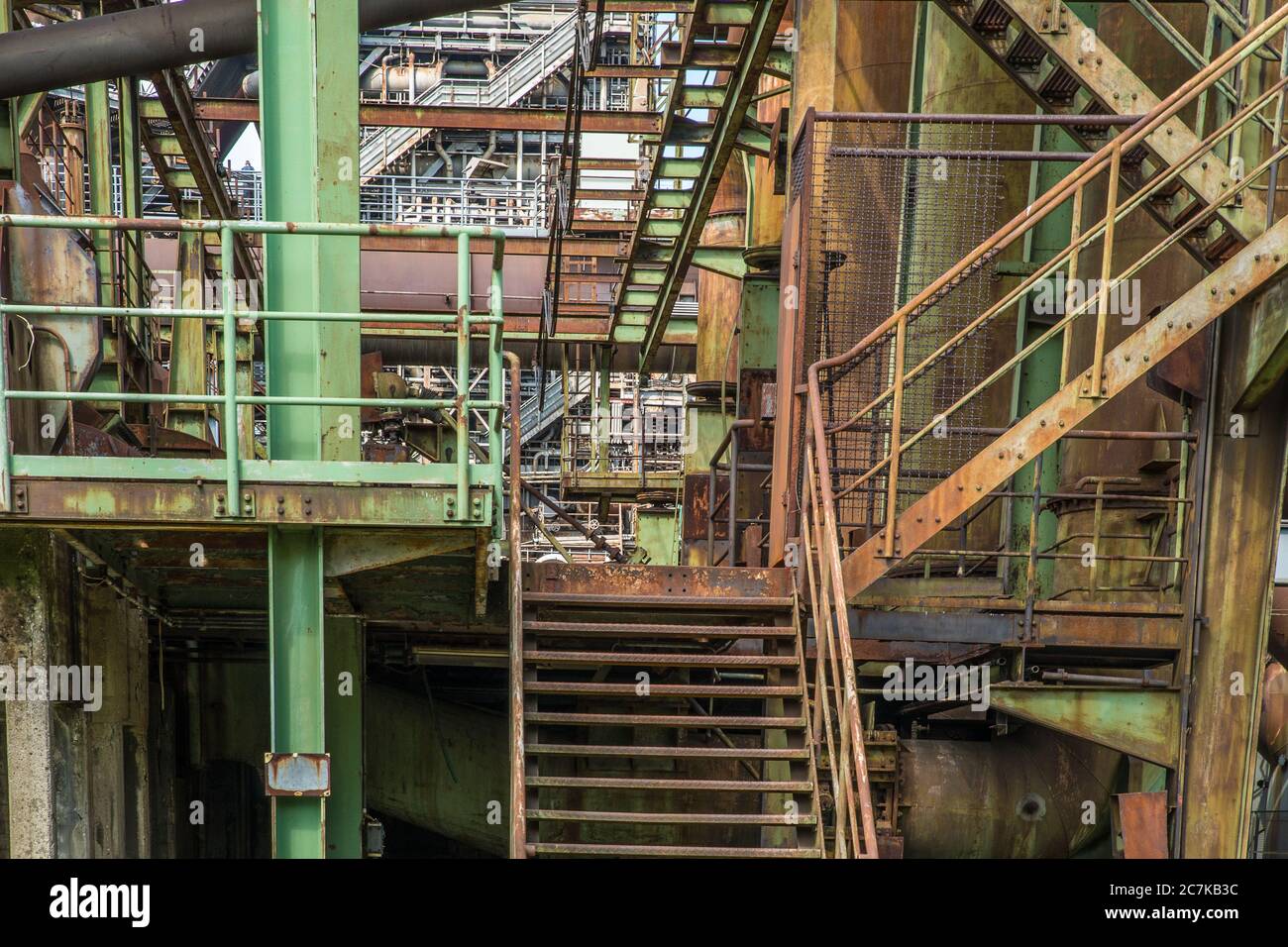Old rusted staircase in factory buildings Stock Photo - Alamy