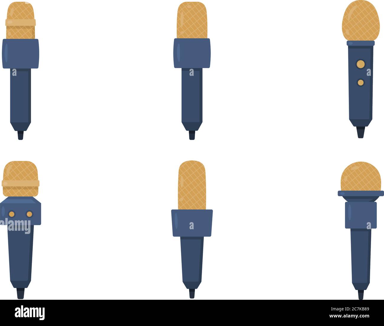 Set of microphones vector flat illustration Stock Vector Image & Art ...