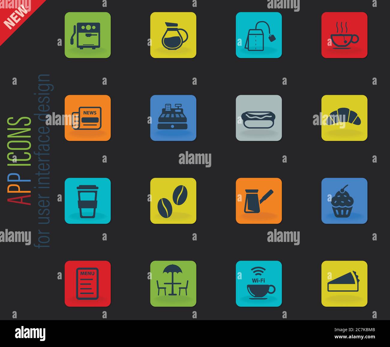 Cafe simply icons Stock Vector Image & Art - Alamy