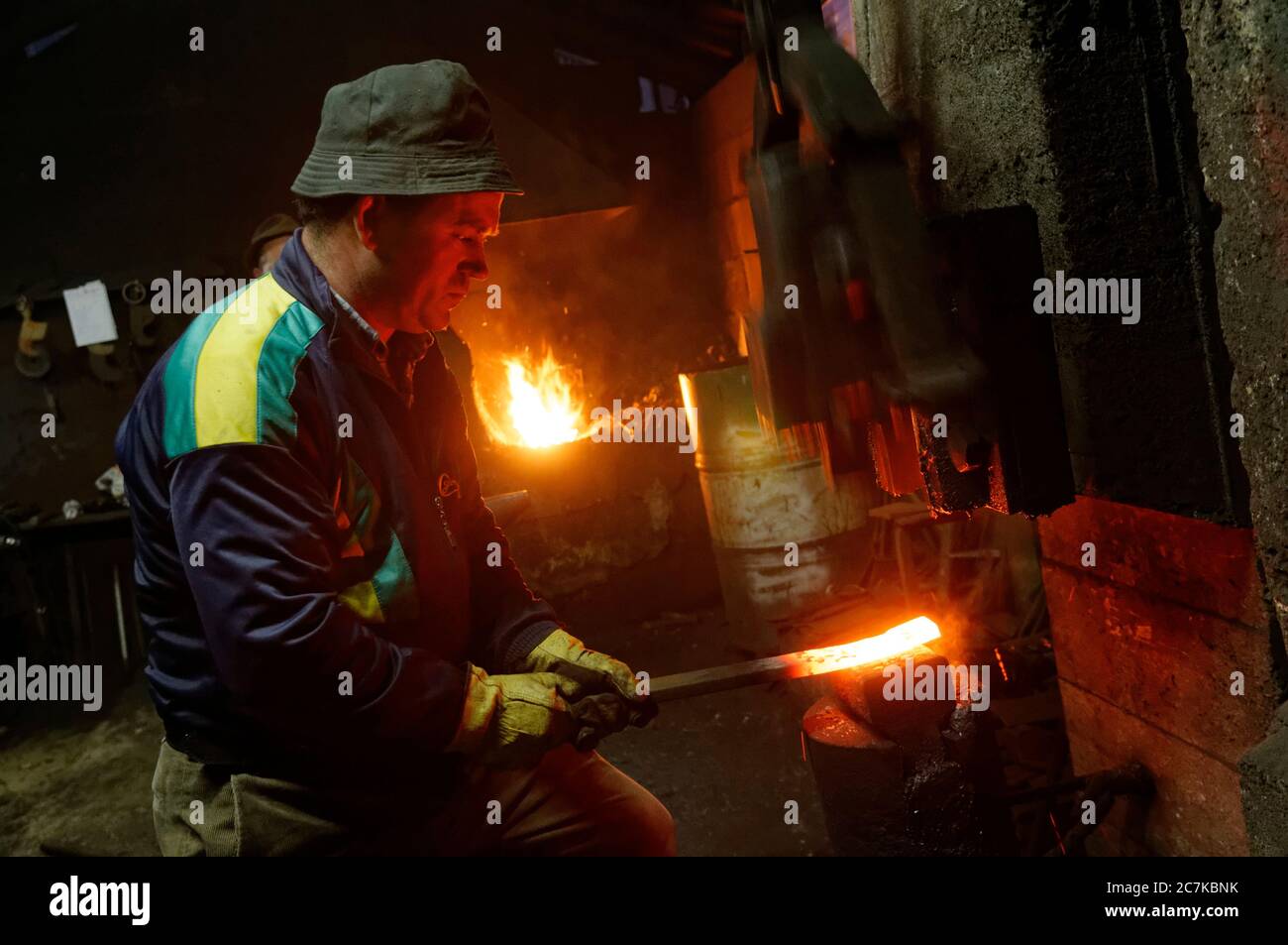 traditional blacksmiths working on the forge in Fafe, Portugal Stock ...