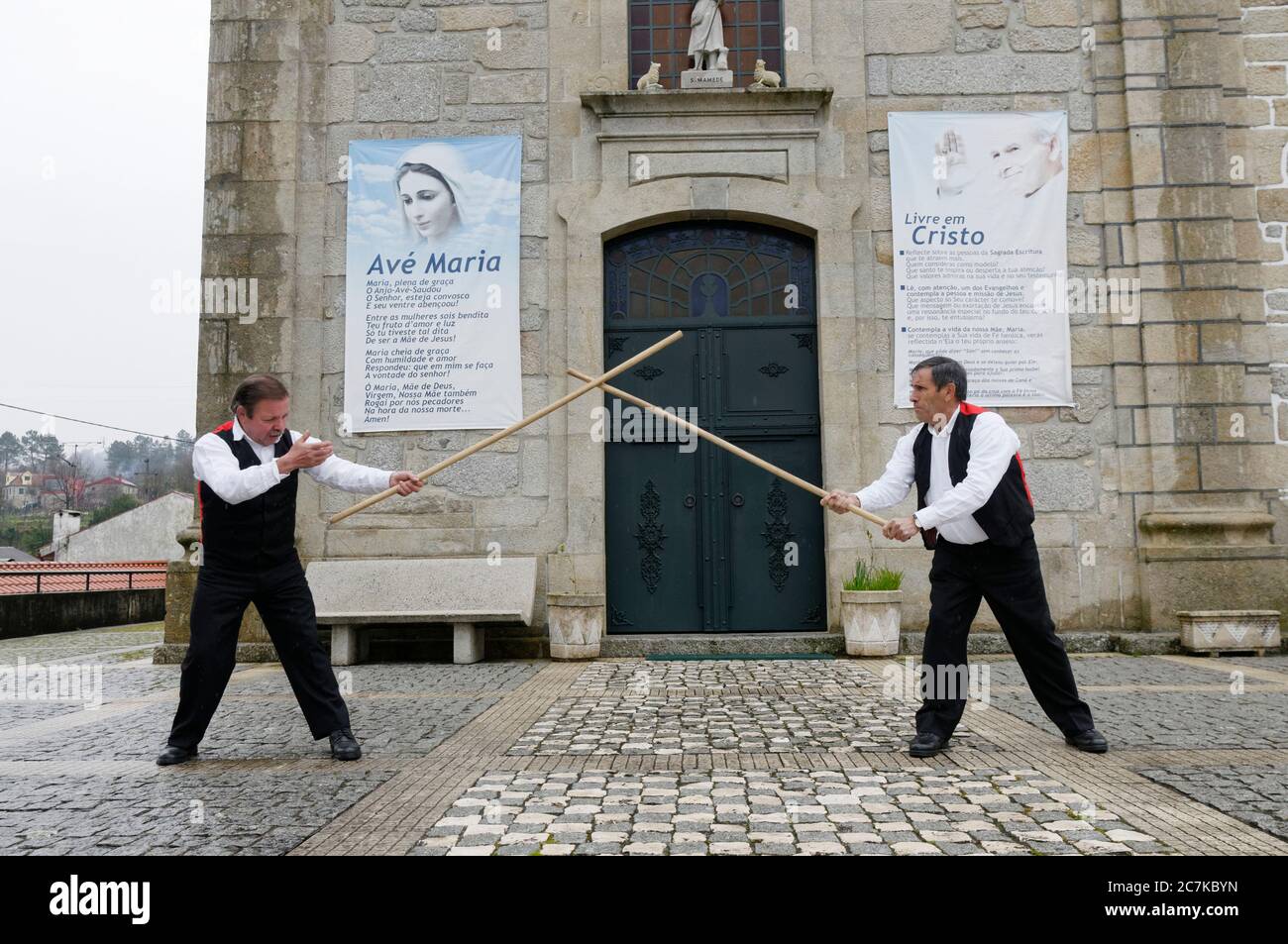 traditional stick fighting in Fafe, Portugal Stock Photo - Alamy