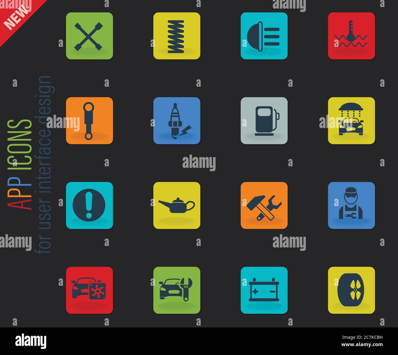 car service icon set Stock Vector Image & Art - Alamy