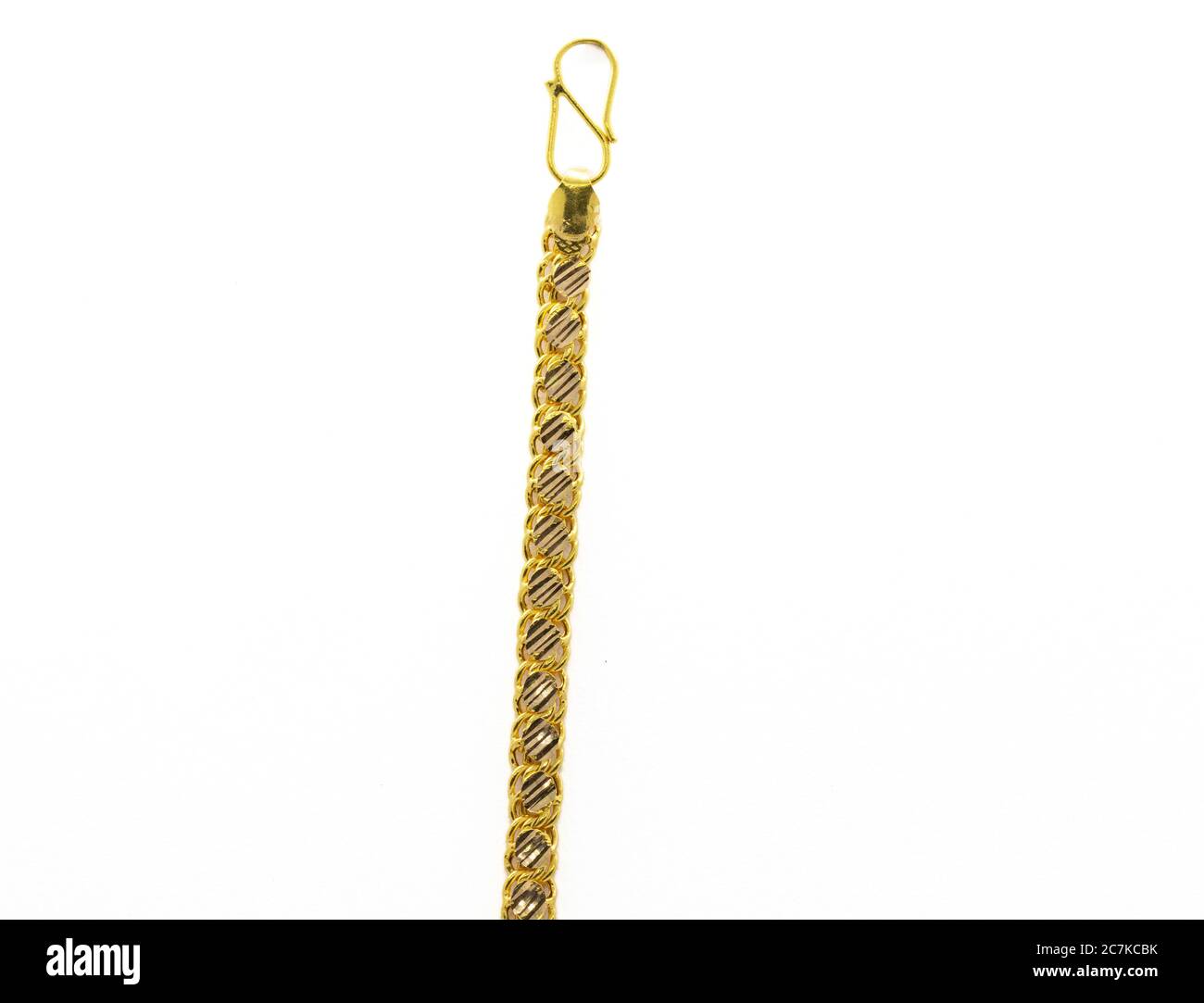 single gold chain design on white background Stock Photo - Alamy