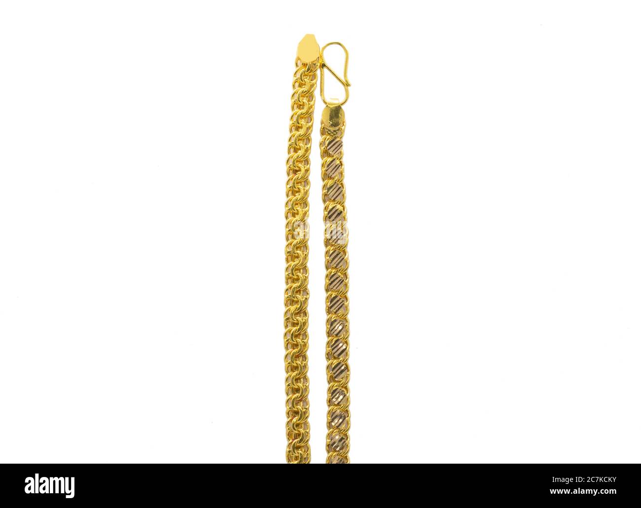 gold chain design on isolated white background Stock Photo - Alamy