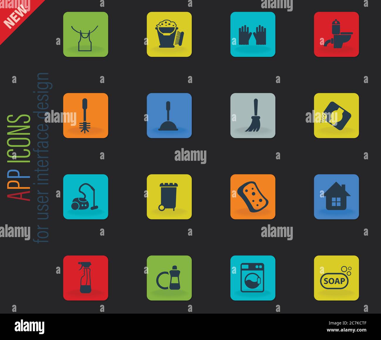 cleaning company icon set Stock Vector Image & Art - Alamy