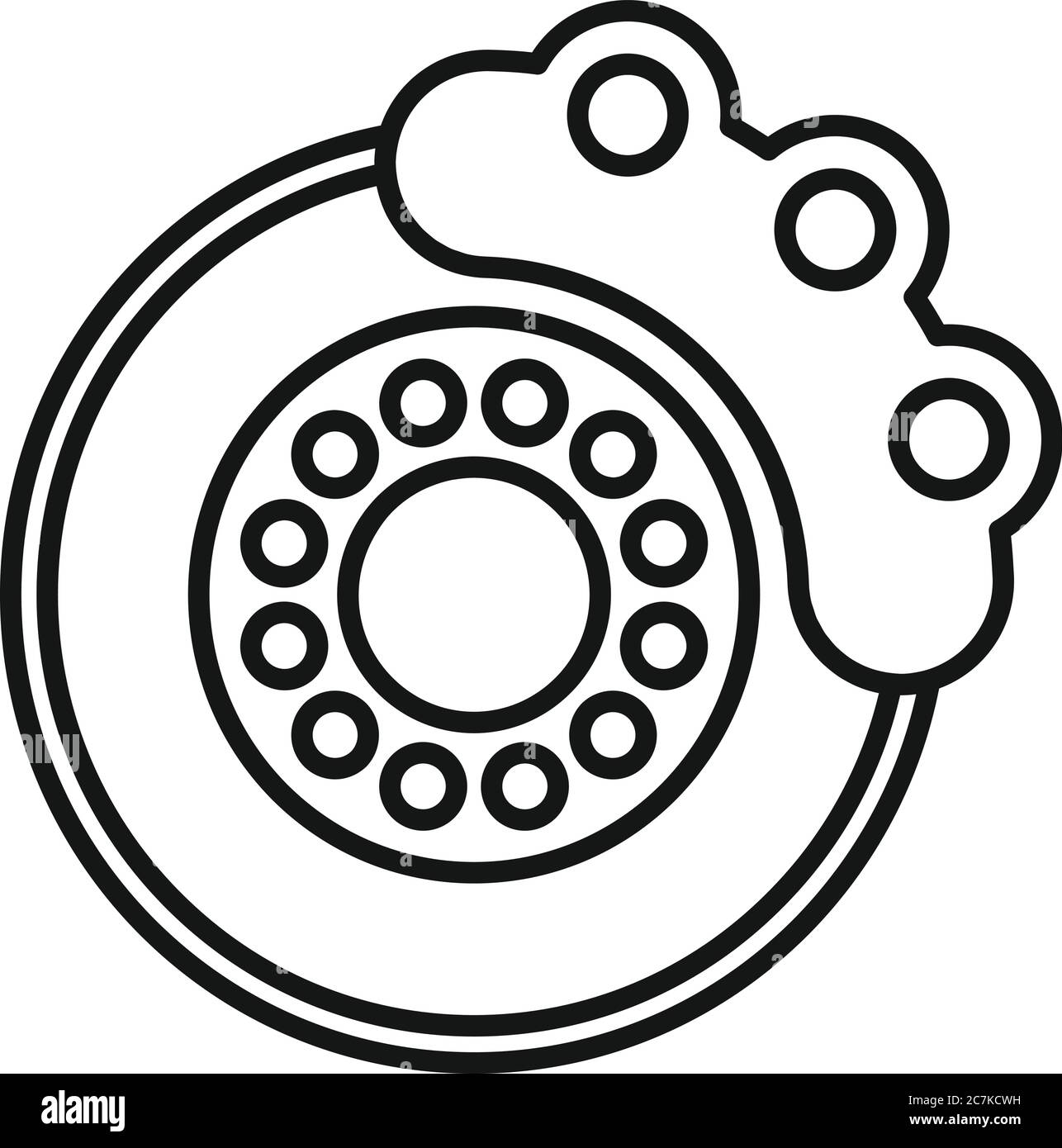 Car brake disk icon. Outline car brake disk vector icon for web design ...
