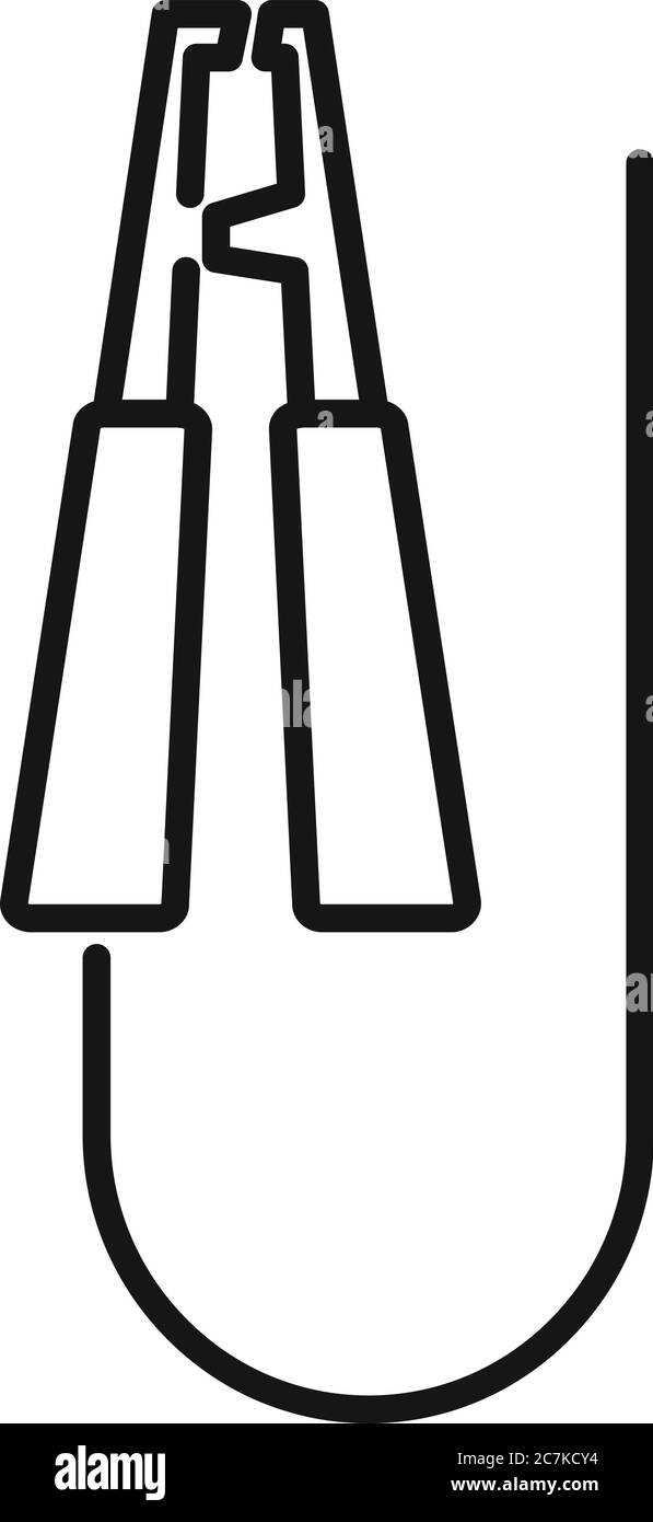 Electric car clamp icon. Outline electric car clamp vector icon for web ...