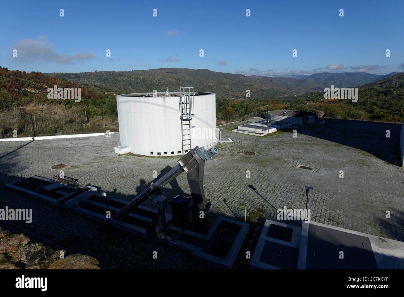 small wastewater treatment plant in a small town in north Portugal ...
