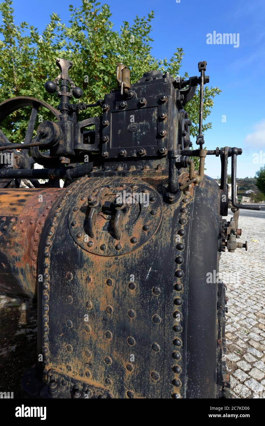 Marshall Sons & Cº steam engine in a village in Portugal Stock Photo ...