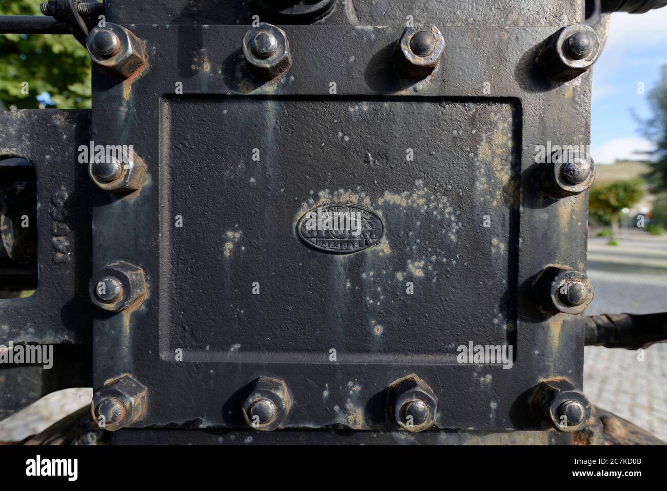 Marshall Sons & Cº steam engine in a village in Portugal Stock Photo ...