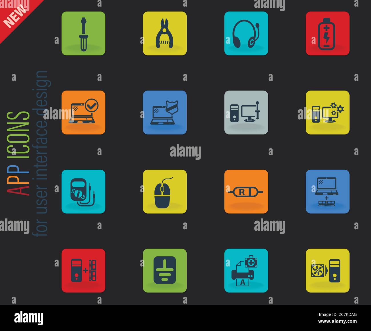 computer repair icon set Stock Vector Image & Art - Alamy