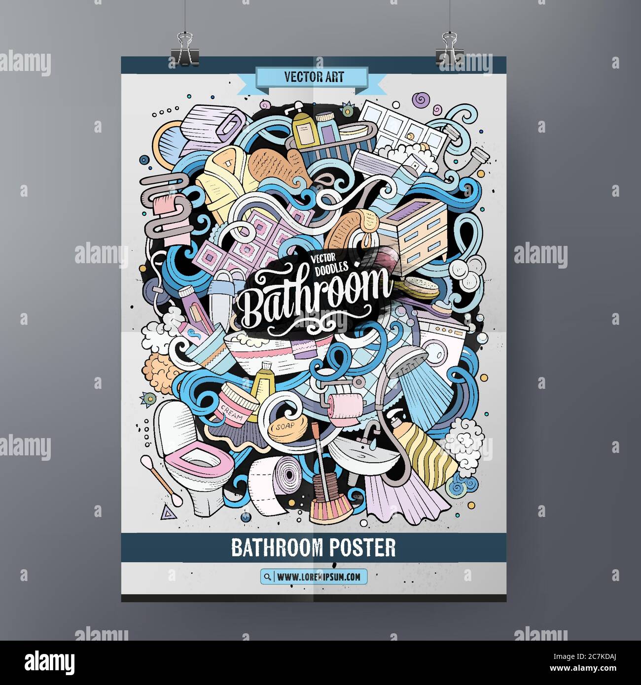 Towel in bathroom mockup Stock Vector Images - Alamy