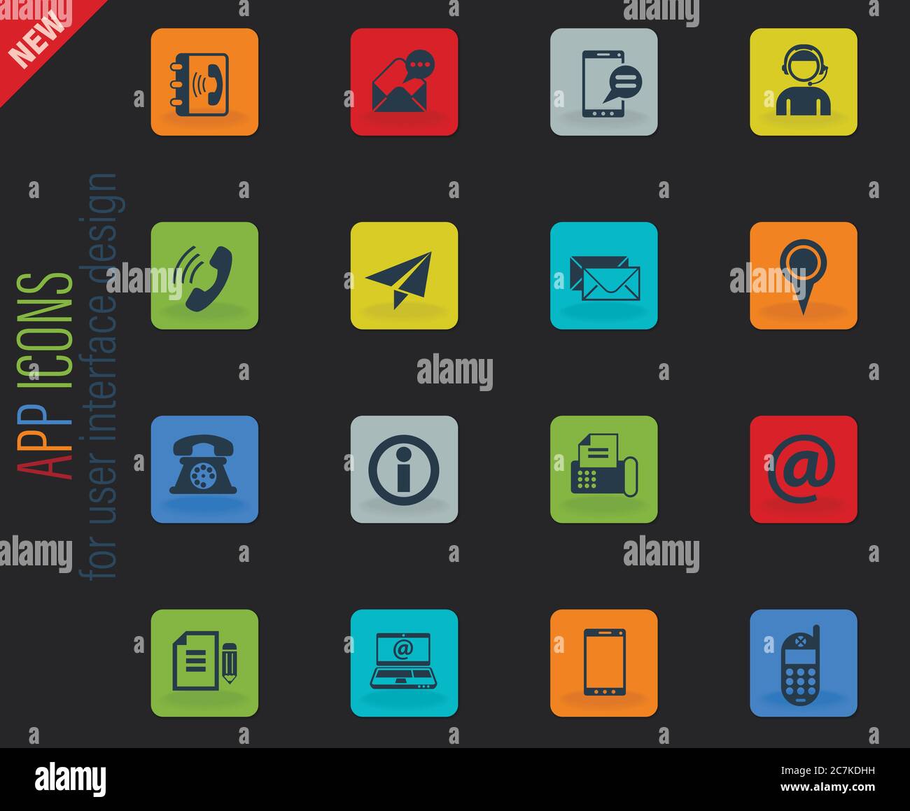 Set contact us icon Stock Vector Images - Alamy