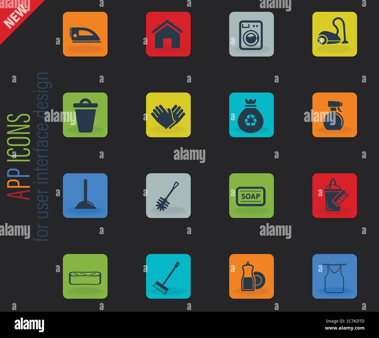 Cleaning service simply icons Stock Vector Image & Art - Alamy