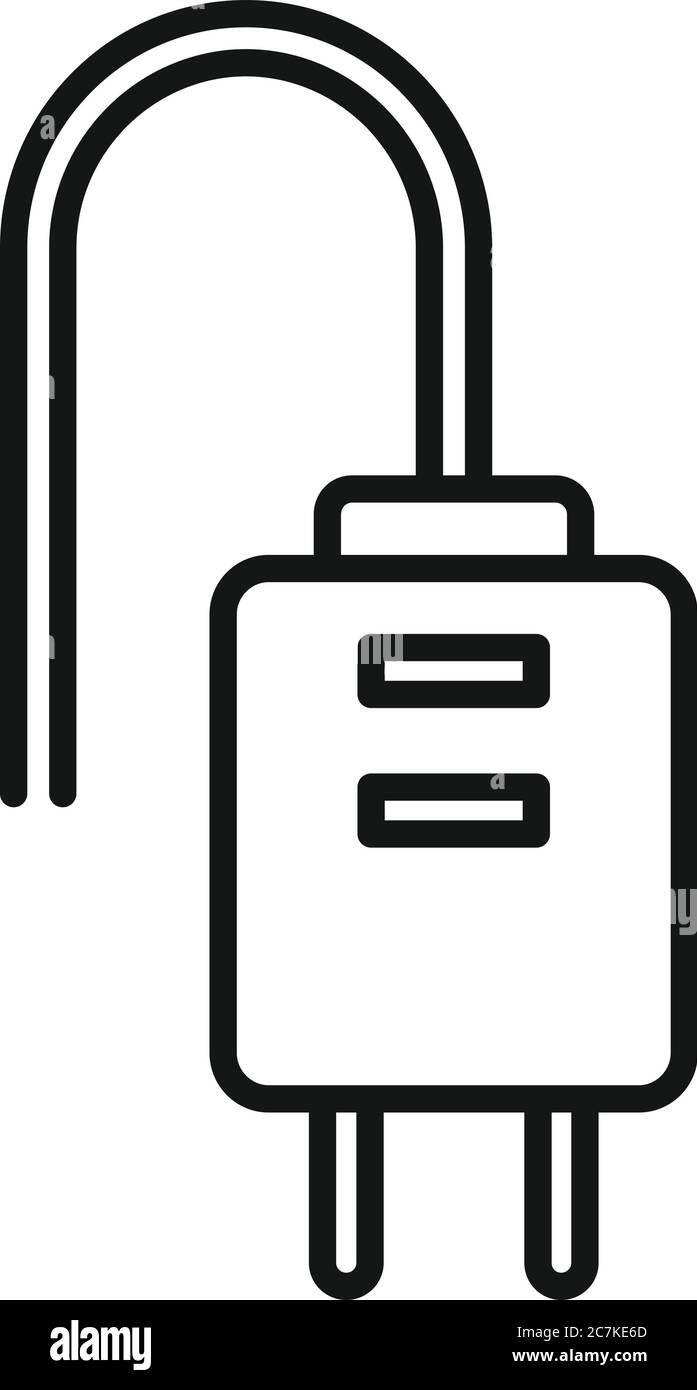 Electric plug icon. Outline electric plug vector icon for web design ...