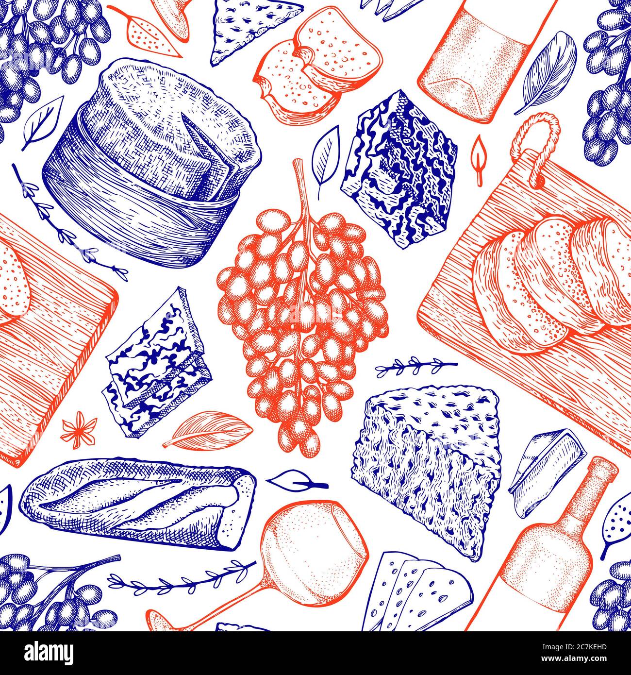French Design Pattern Vector Seamless Vector Pattern With Hand Drawn