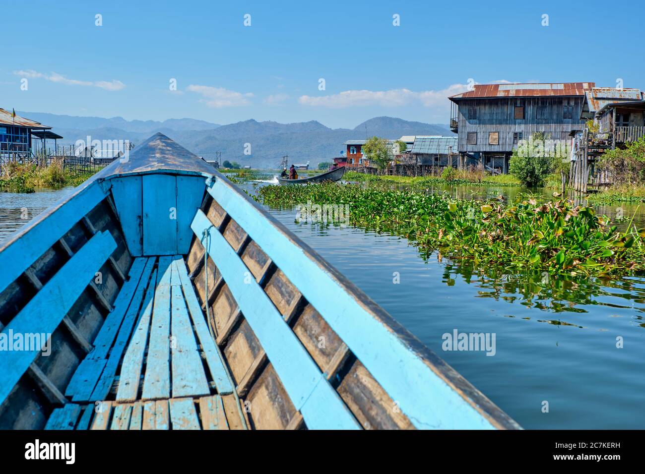 Wooden floating houses on Inle Lake in Shan, Myanmar Stock Photo - Alamy