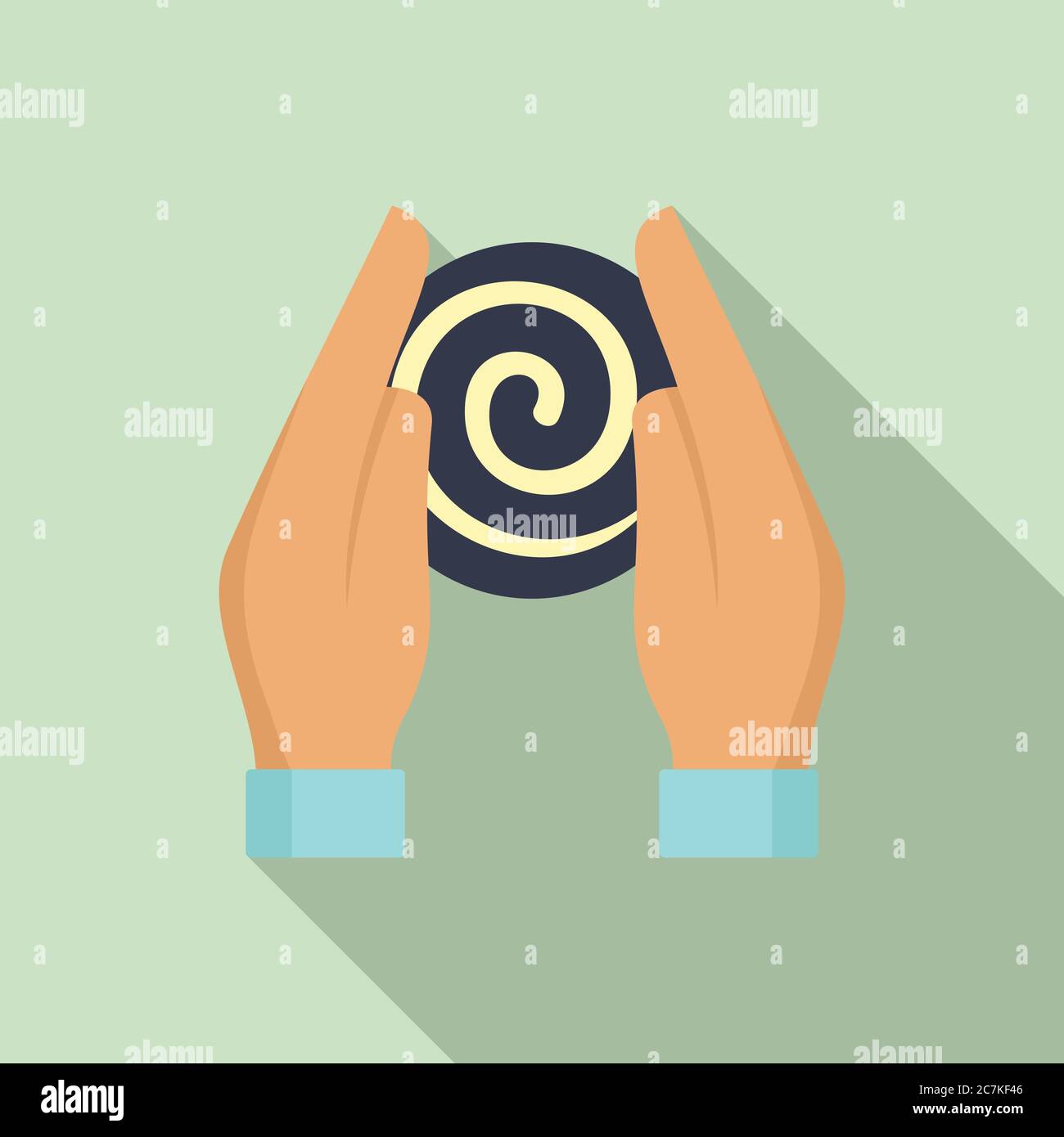 Hypnosis hands icon. Flat illustration of hypnosis hands vector icon ...