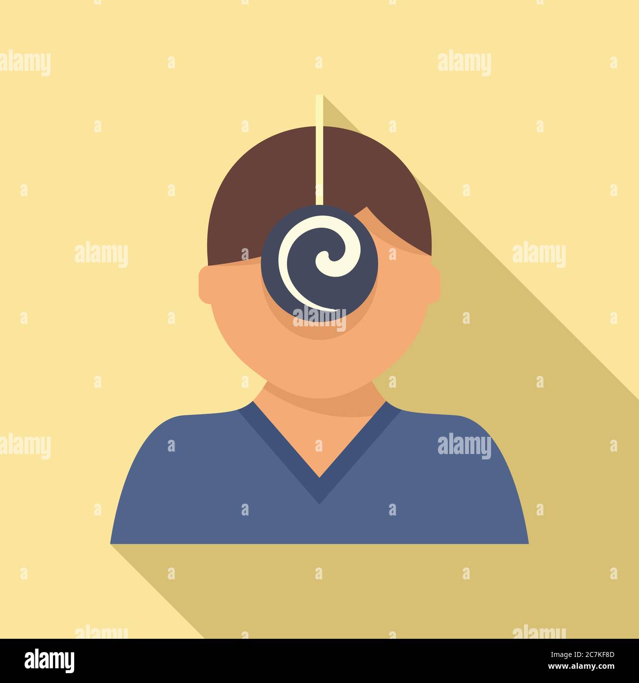 Psychologist hypnosis icon. Flat illustration of psychologist hypnosis ...