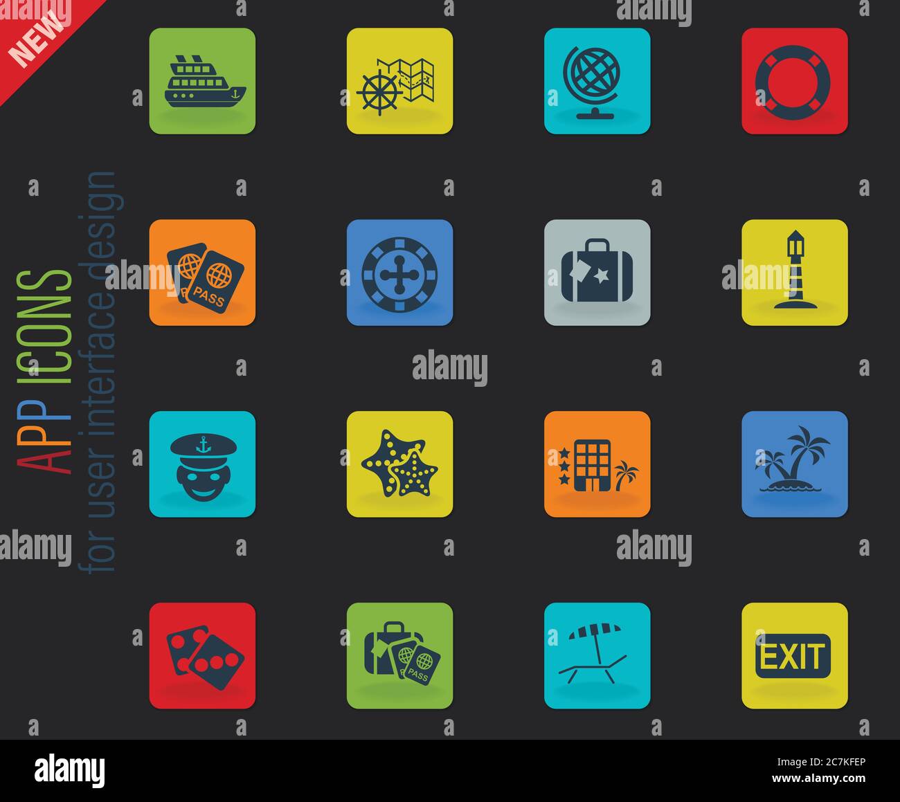 cruise icon set Stock Vector Image & Art - Alamy