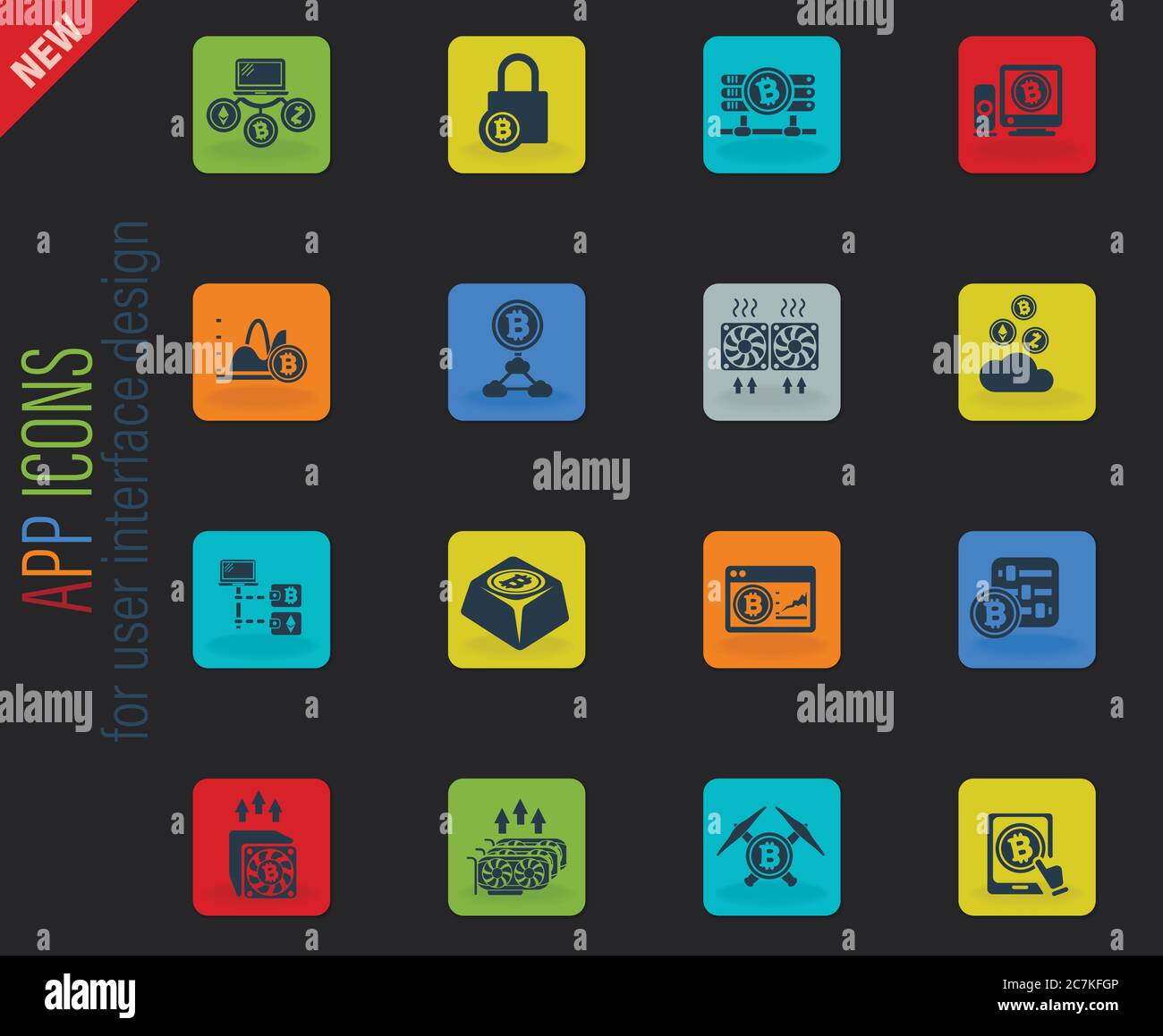 Cryptocurrency and mining icon set Stock Vector Image & Art - Alamy