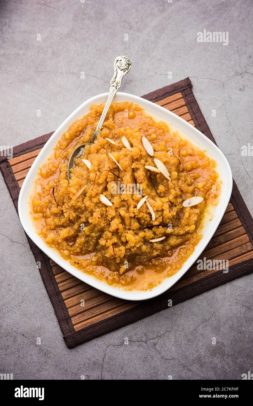 Moong dal halwa is a classic Indian sweet dish made with moong lentils ...