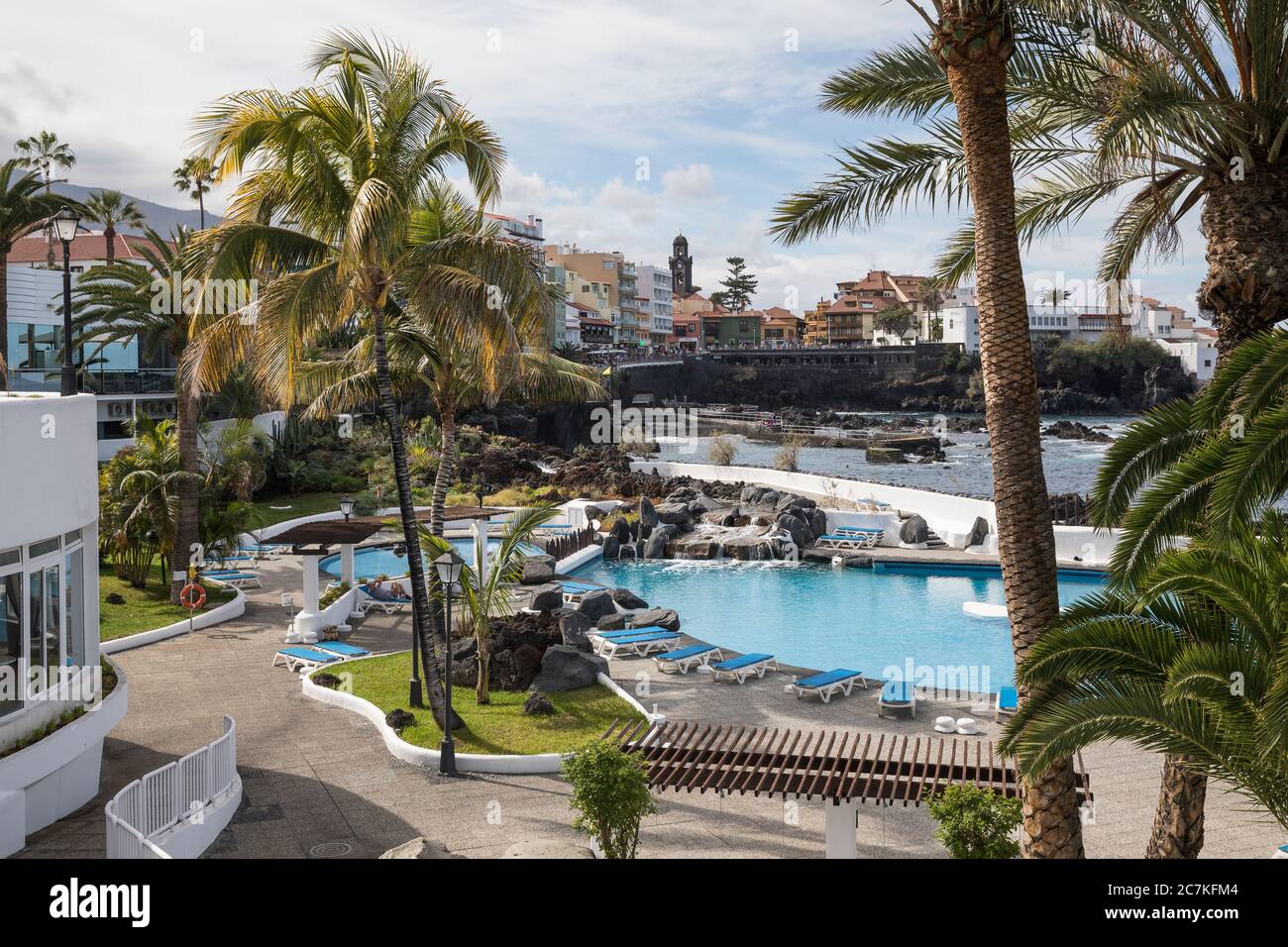 Seawater swimming pool of Lago Martianez, designed by Cesar Manrique ...