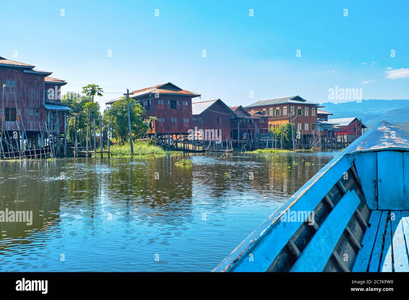 Wooden floating houses on Inle Lake in Shan, Myanmar Stock Photo - Alamy