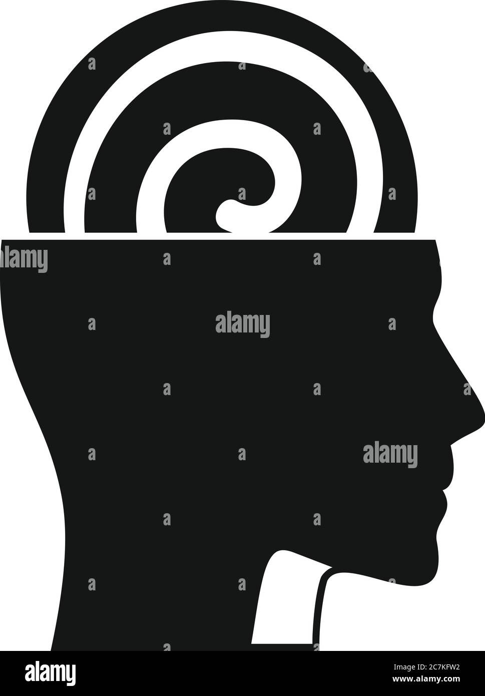Human mind hypnosis icon. Simple illustration of human mind hypnosis ...