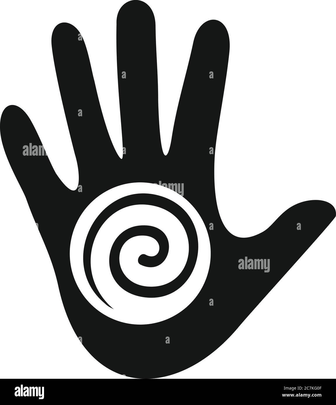 Hand spiral hypnosis icon. Simple illustration of hand spiral hypnosis ...