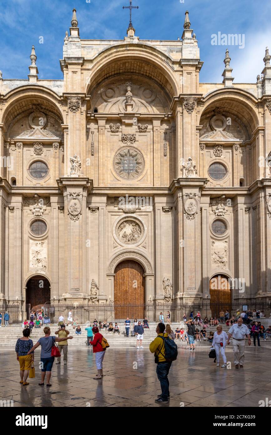 Alonso Cano's imposing façade of Granada Cathedral with sculptures by ...
