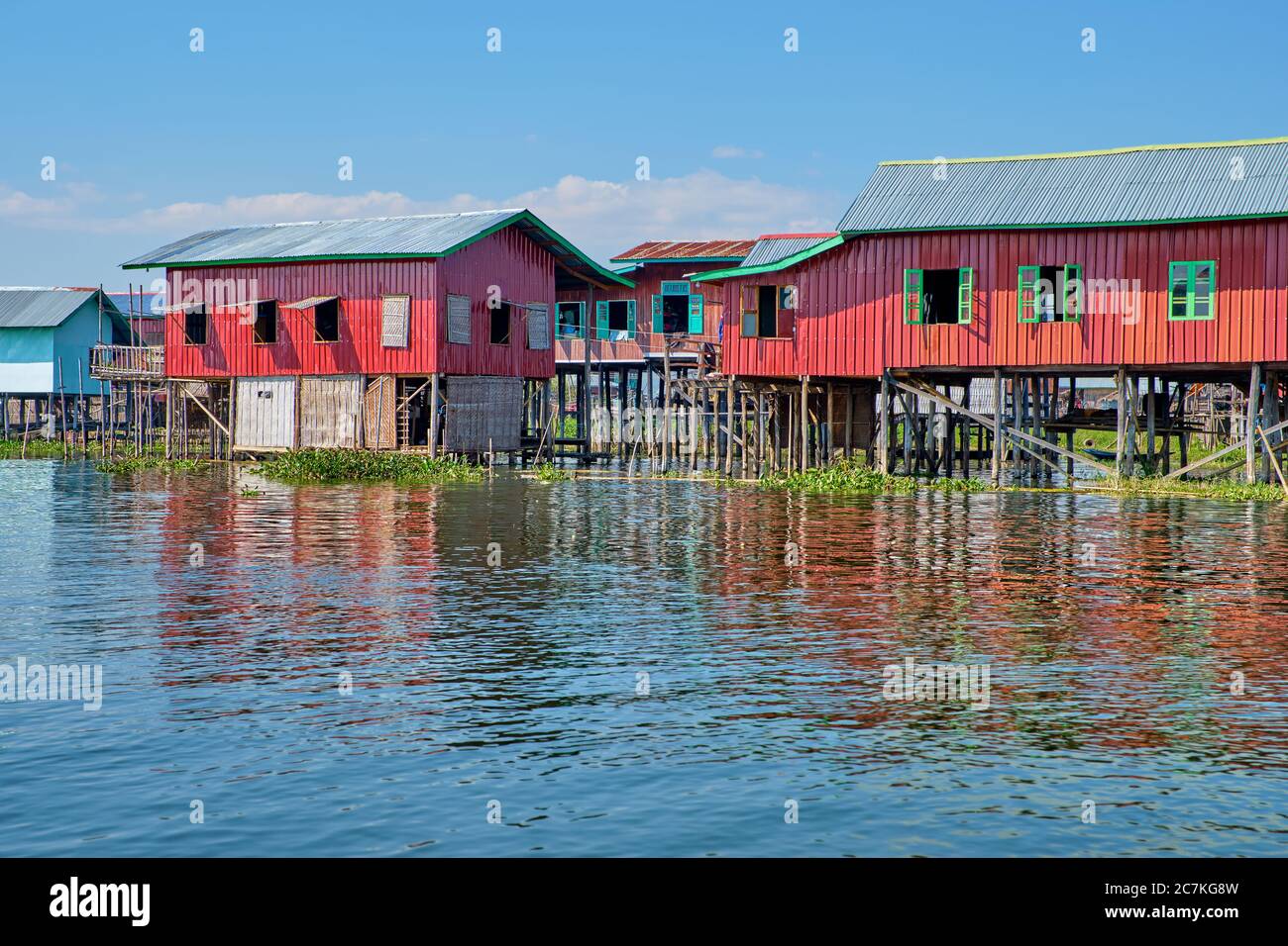 Wooden floating houses on Inle Lake in Shan, Myanmar Stock Photo - Alamy