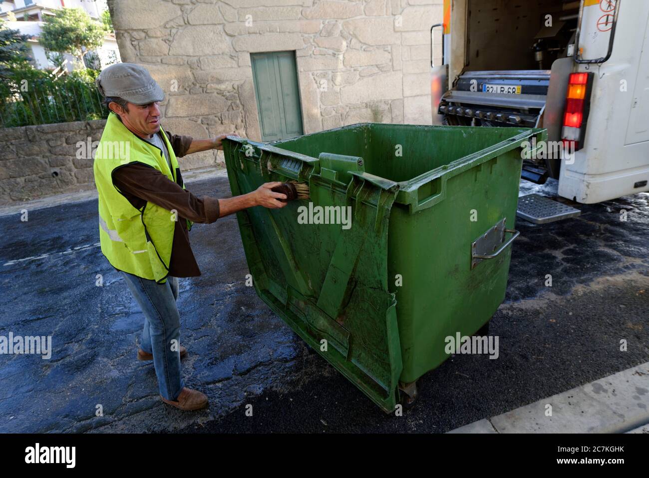 washing waste containers Stock Photo - Alamy