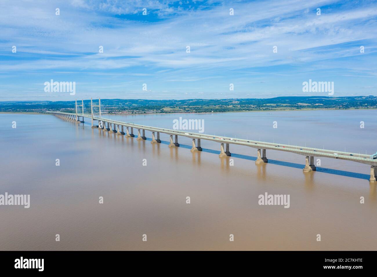 The Second Severn crossing bridge, over River Severn Estuary between ...