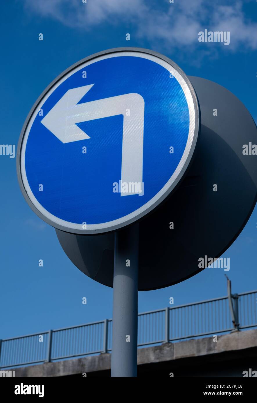 Circular blue white traffic sign hi-res stock photography and images ...