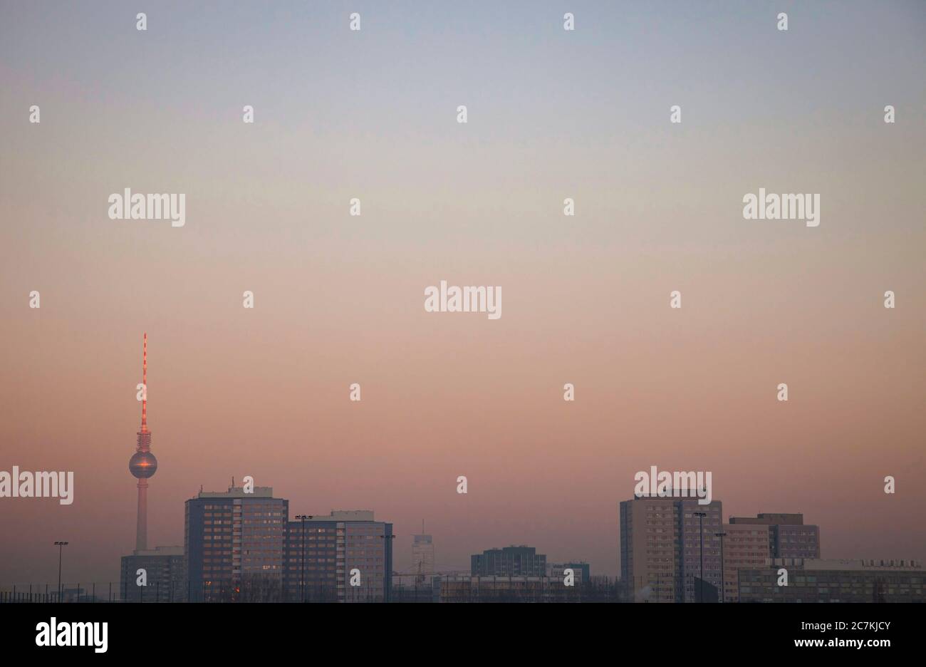 Berlin, skyline, smog, haze, television tower, evening Stock Photo - Alamy
