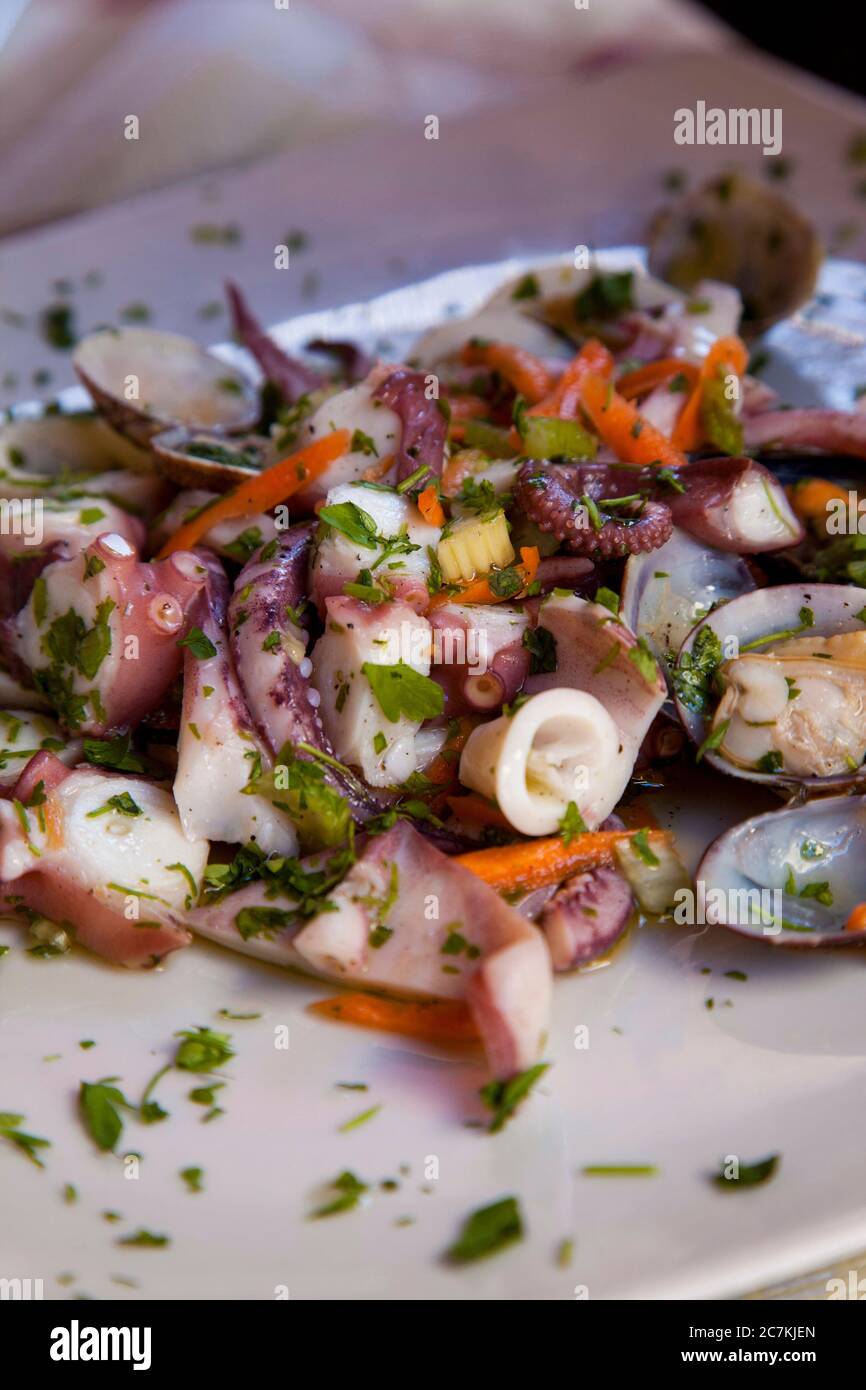 Seafood, salad, octopus, delicacy Stock Photo - Alamy