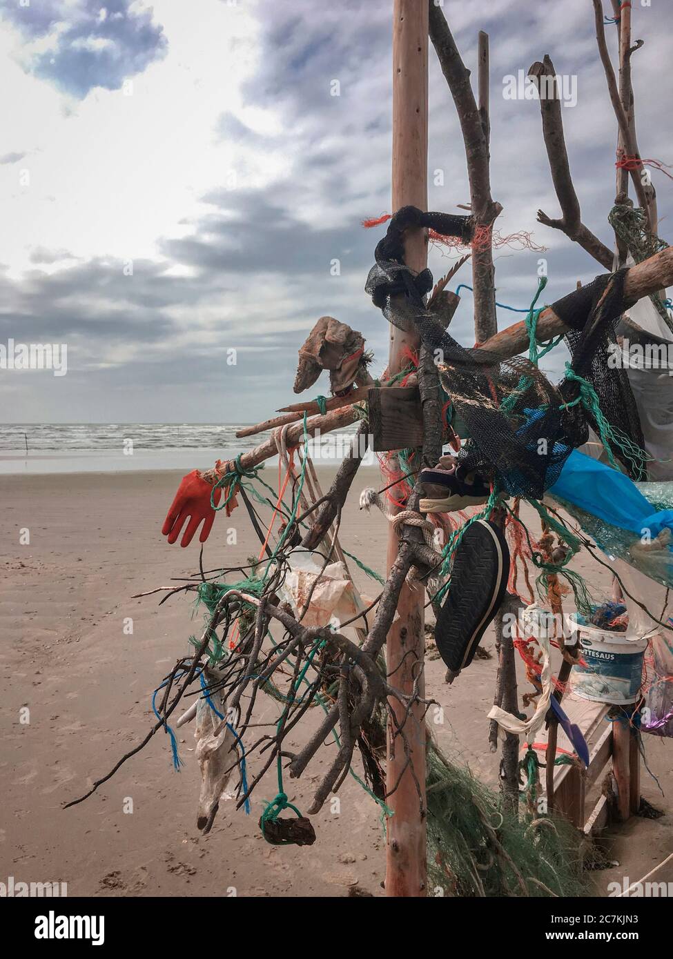 Waste, installation, plastic waste, marine pollution, beach goods Stock ...